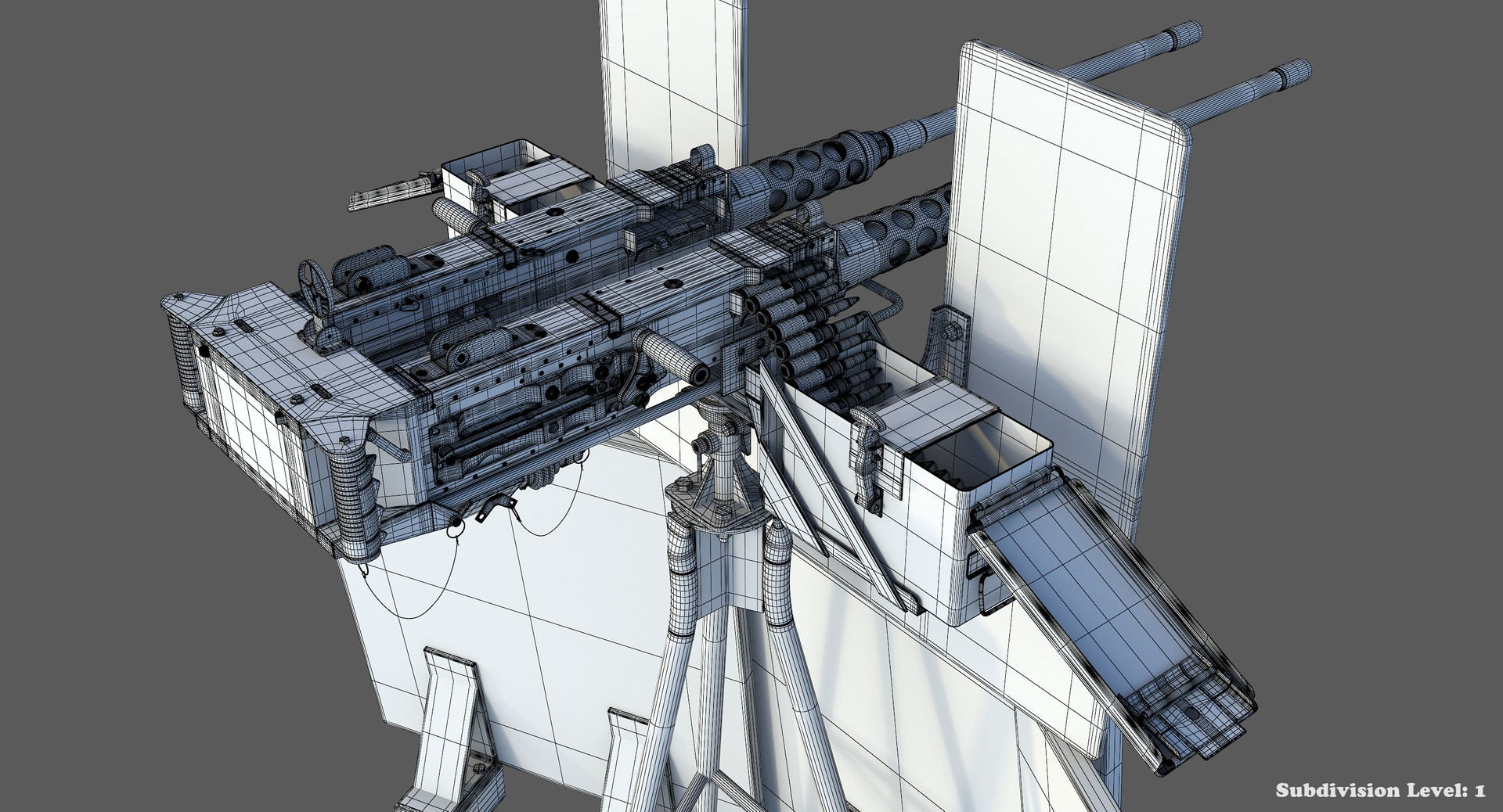3D m2hb twin browning machine model - TurboSquid 1333888