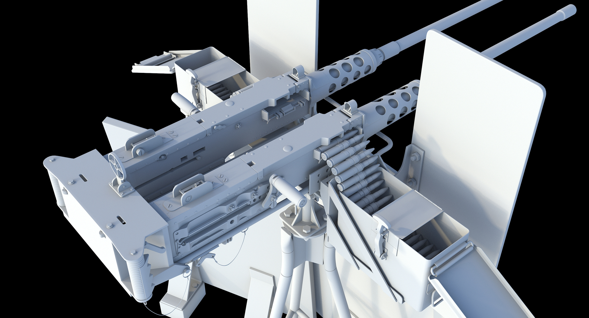 3D m2hb twin browning machine model - TurboSquid 1333888