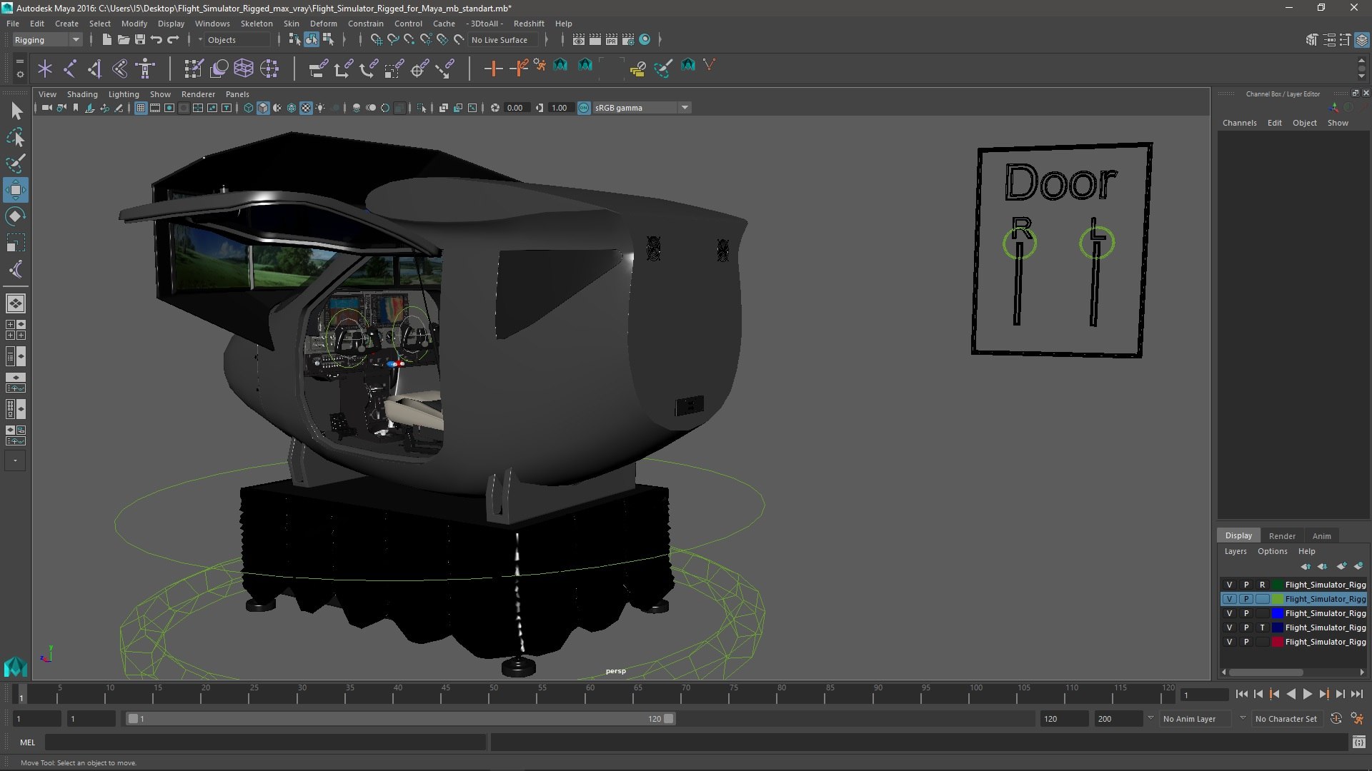 3D Flight Simulator Rigged for Maya model - TurboSquid 2178102