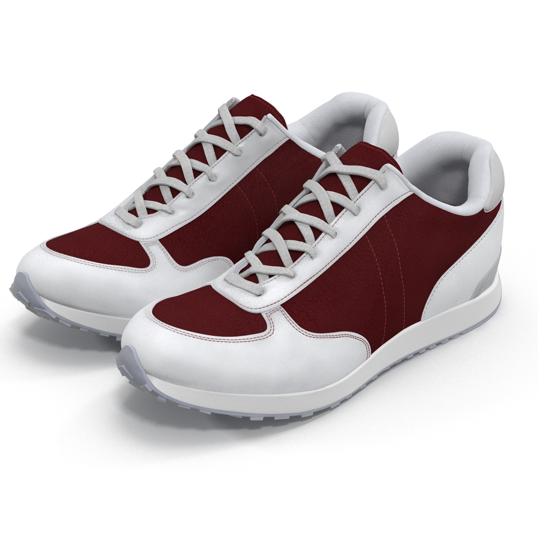 Sneakers 3 Red Modeled 3d 3ds