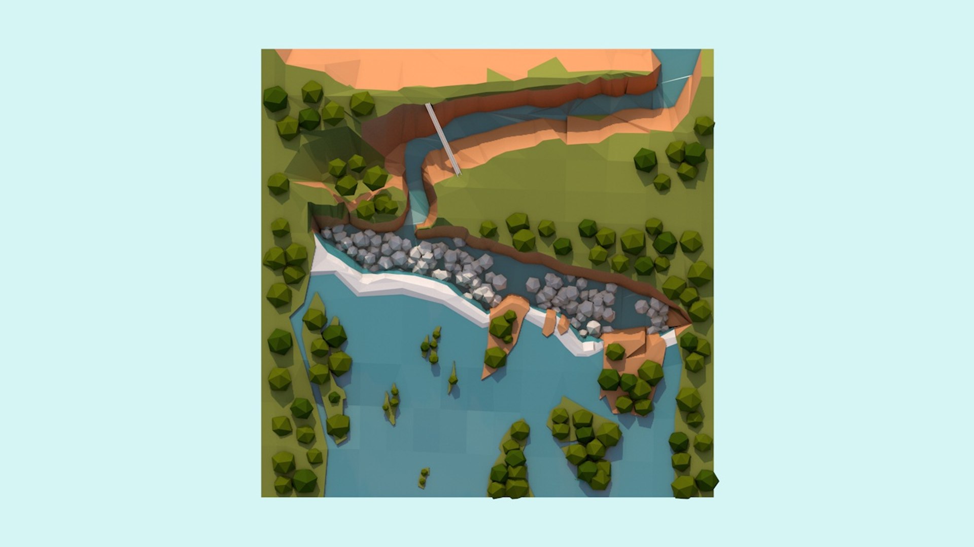 3D Cartoon Victoria Falls - TurboSquid 1515921