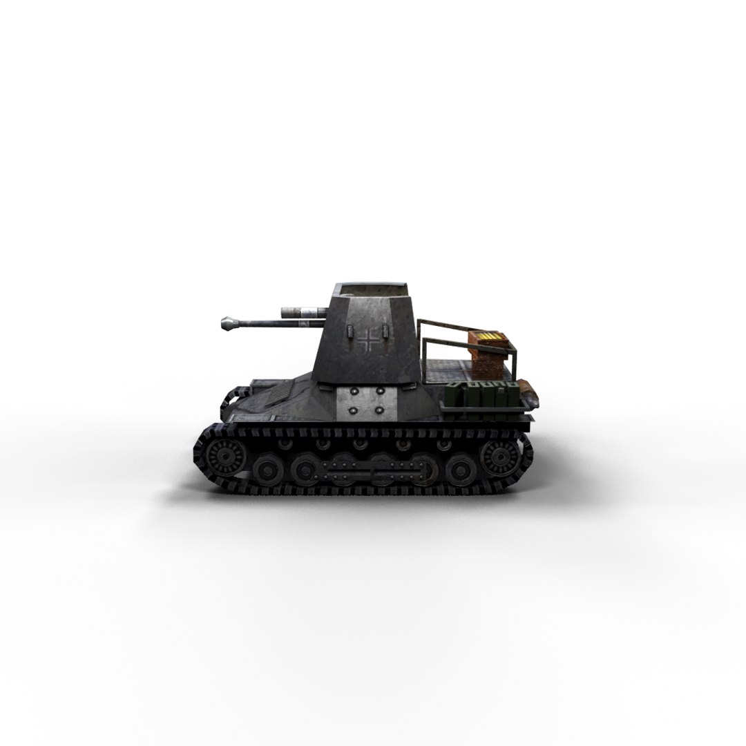 3d panzerjager 1 tank polys model