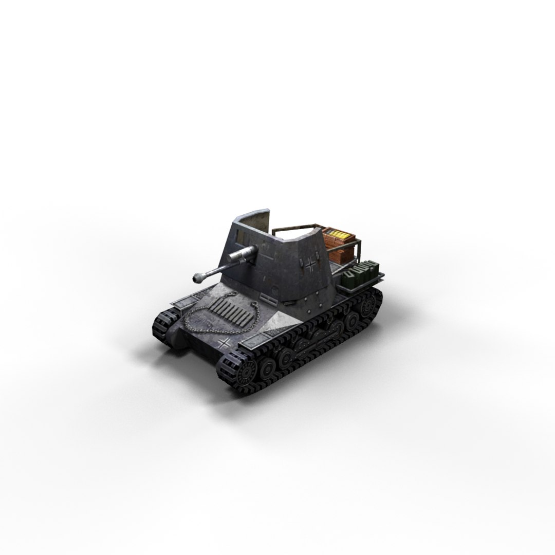 3d panzerjager 1 tank polys model