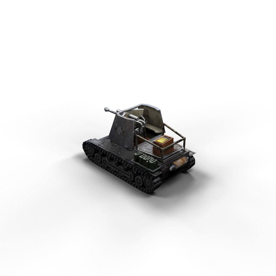3d panzerjager 1 tank polys model