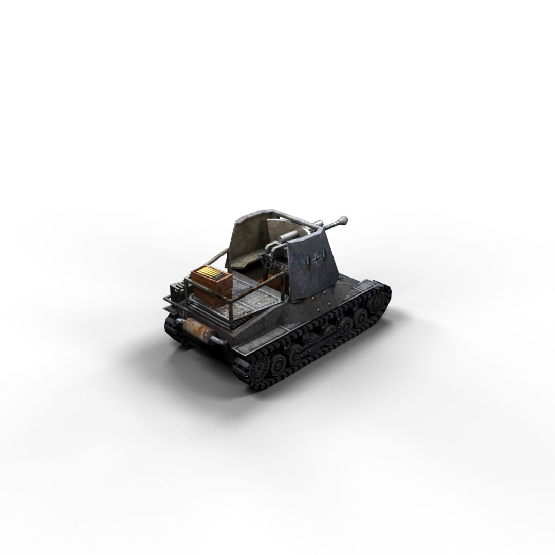3d panzerjager 1 tank polys model