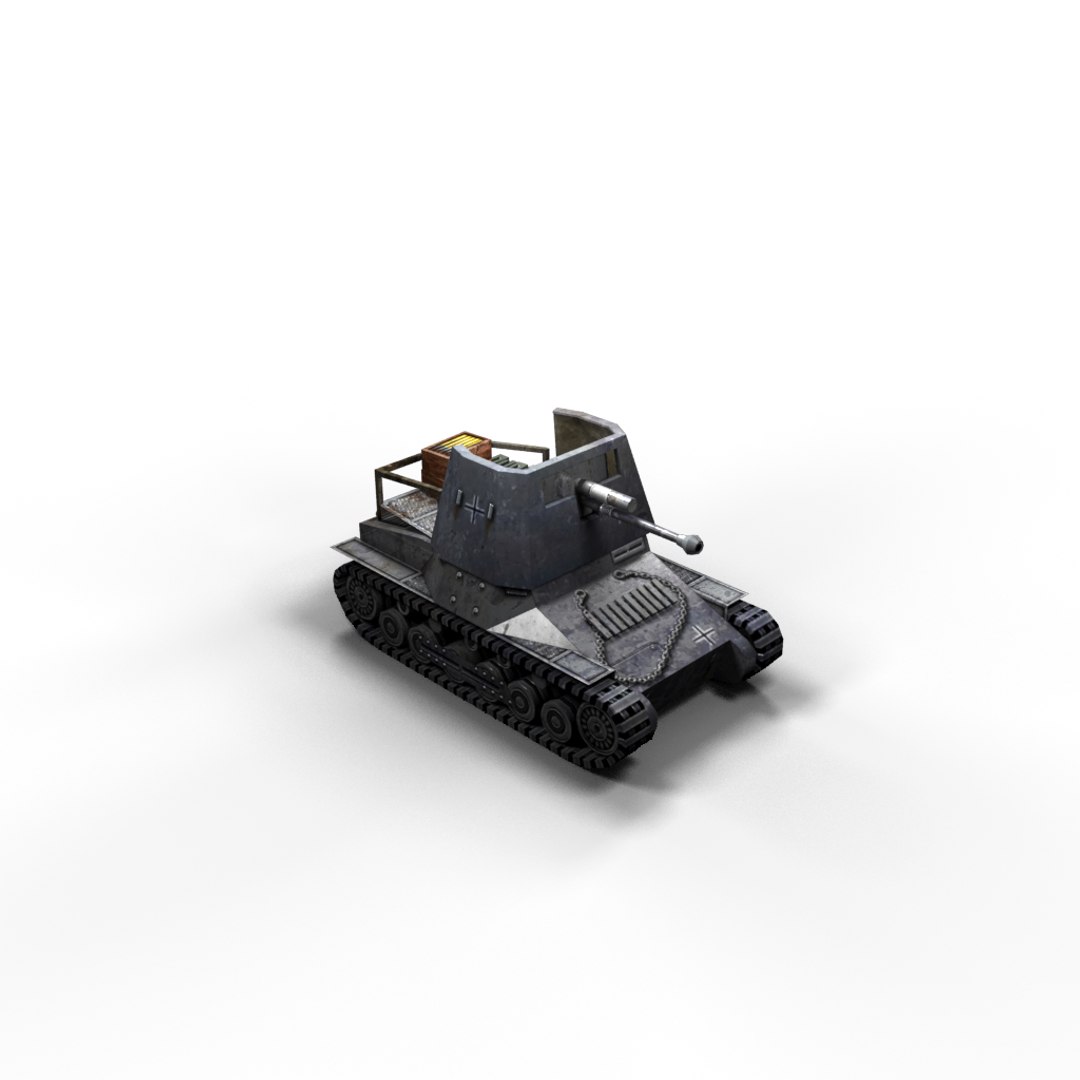 3d panzerjager 1 tank polys model