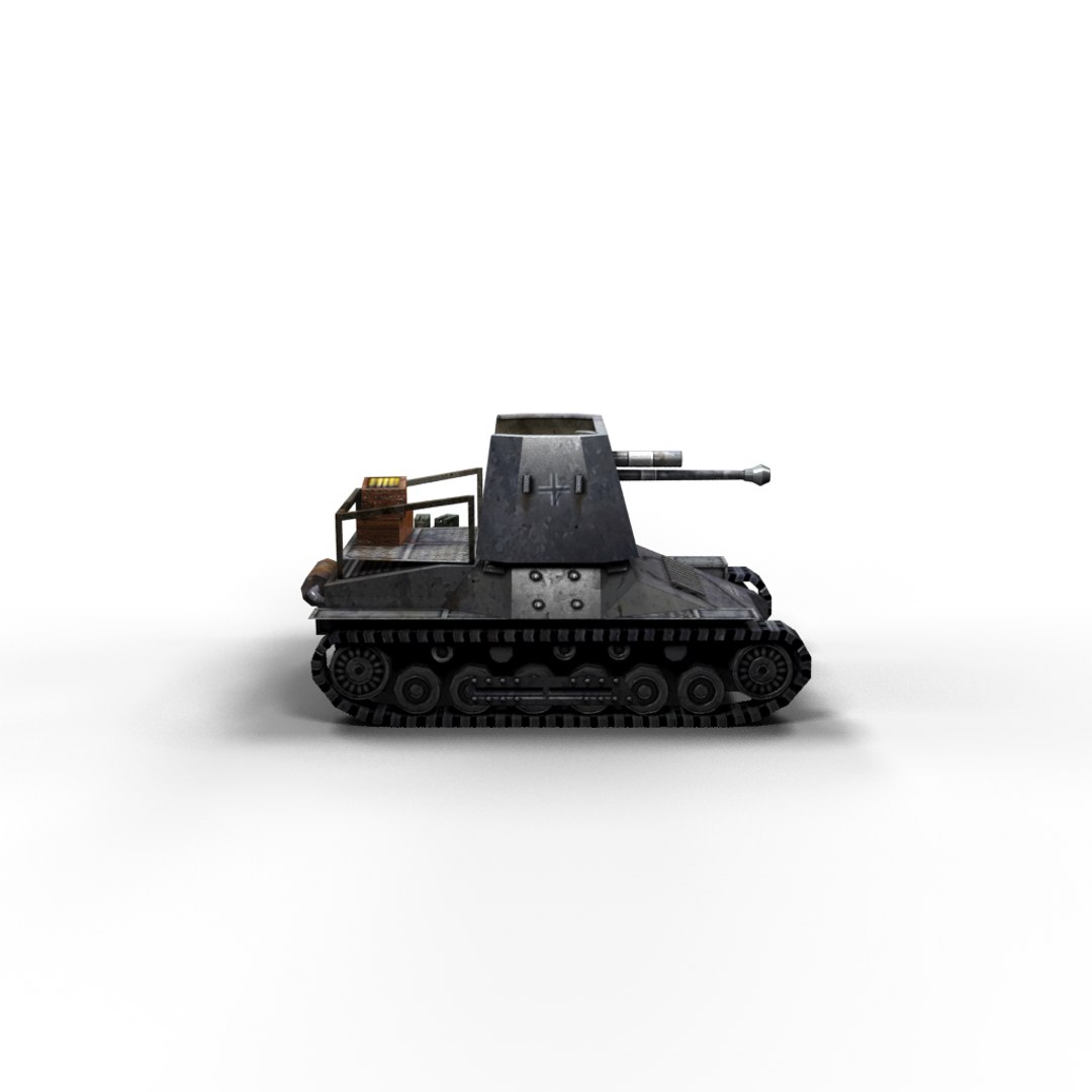 3d panzerjager 1 tank polys model