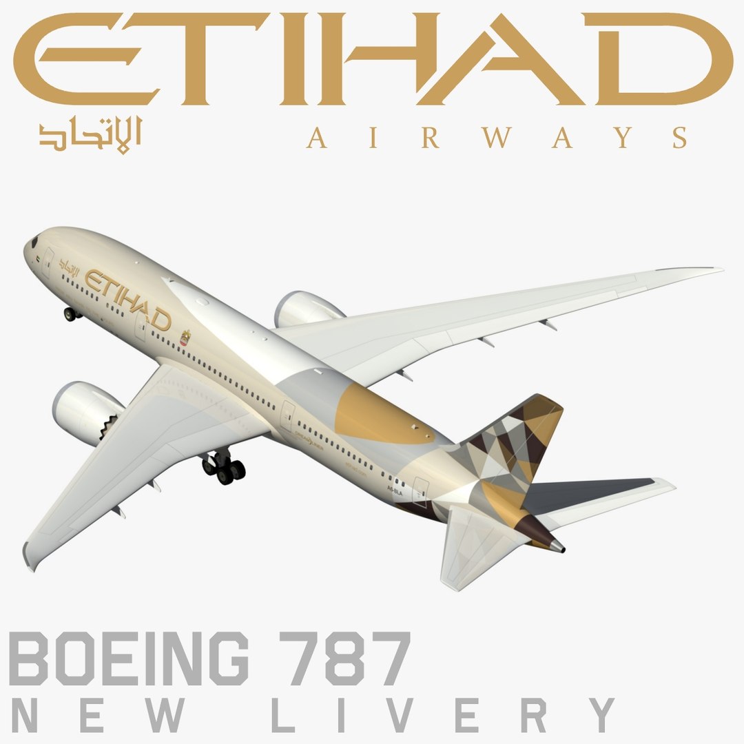 boeing 787 etihad new 3d model