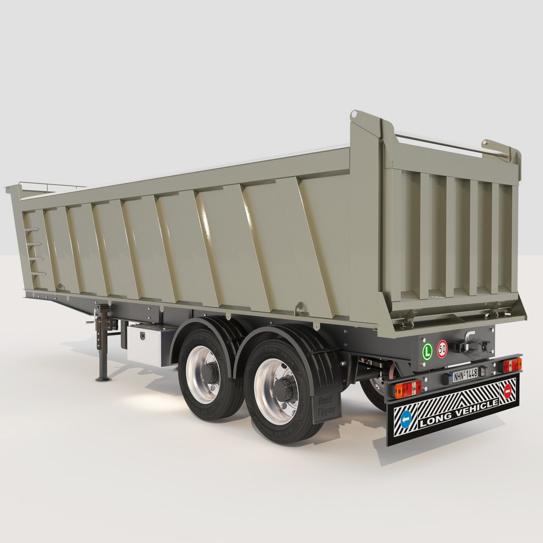 Axle tipper trailer 3D - TurboSquid 1512190
