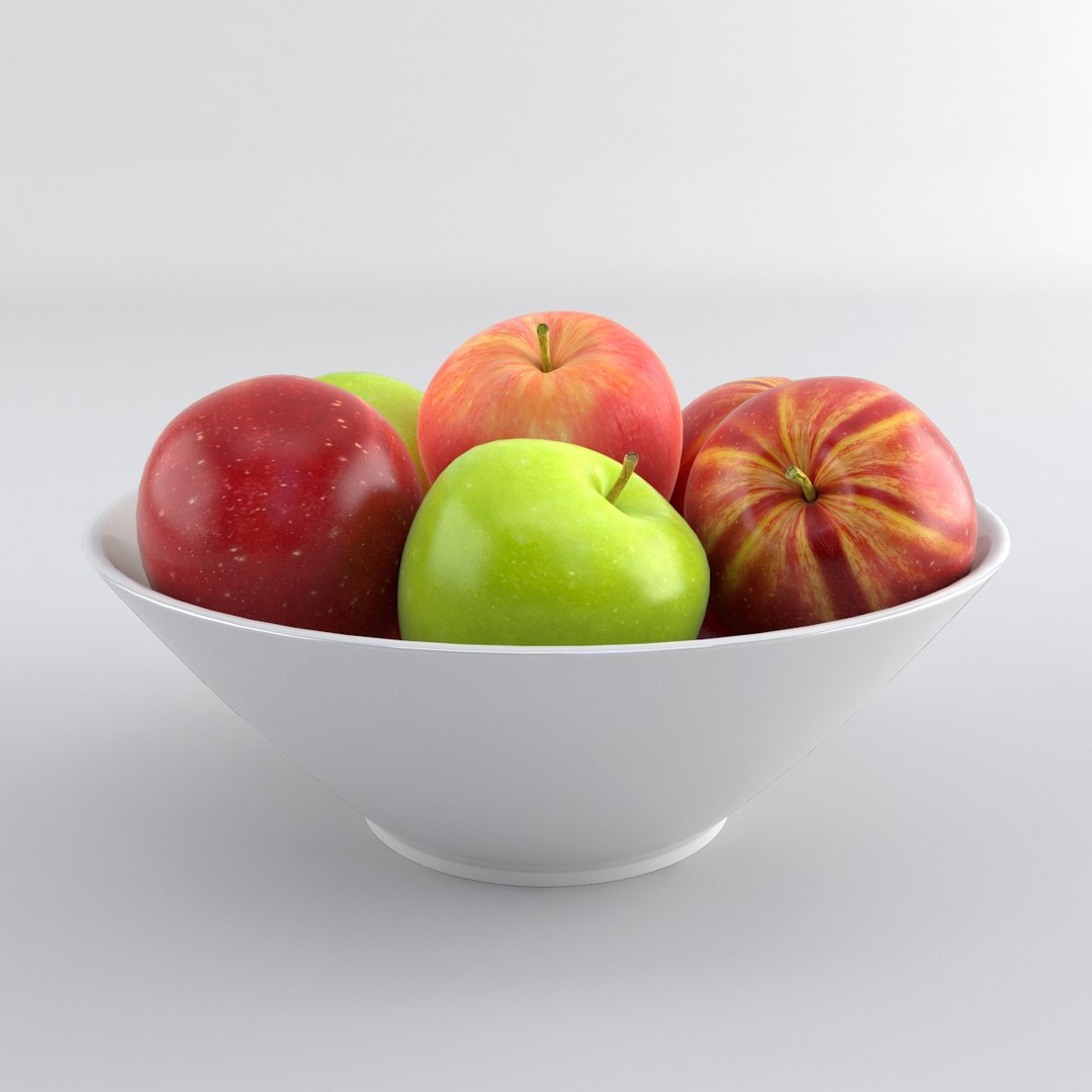 3d Apple Bowl Model