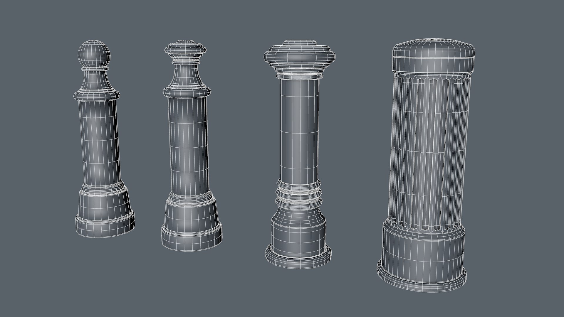 Bollards Pack 3D Model - TurboSquid 1574198