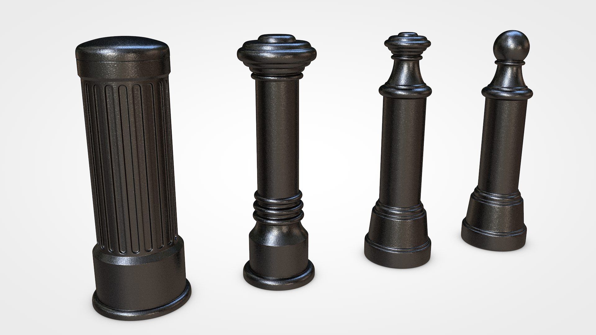 Bollards Pack 3D Model - TurboSquid 1574198