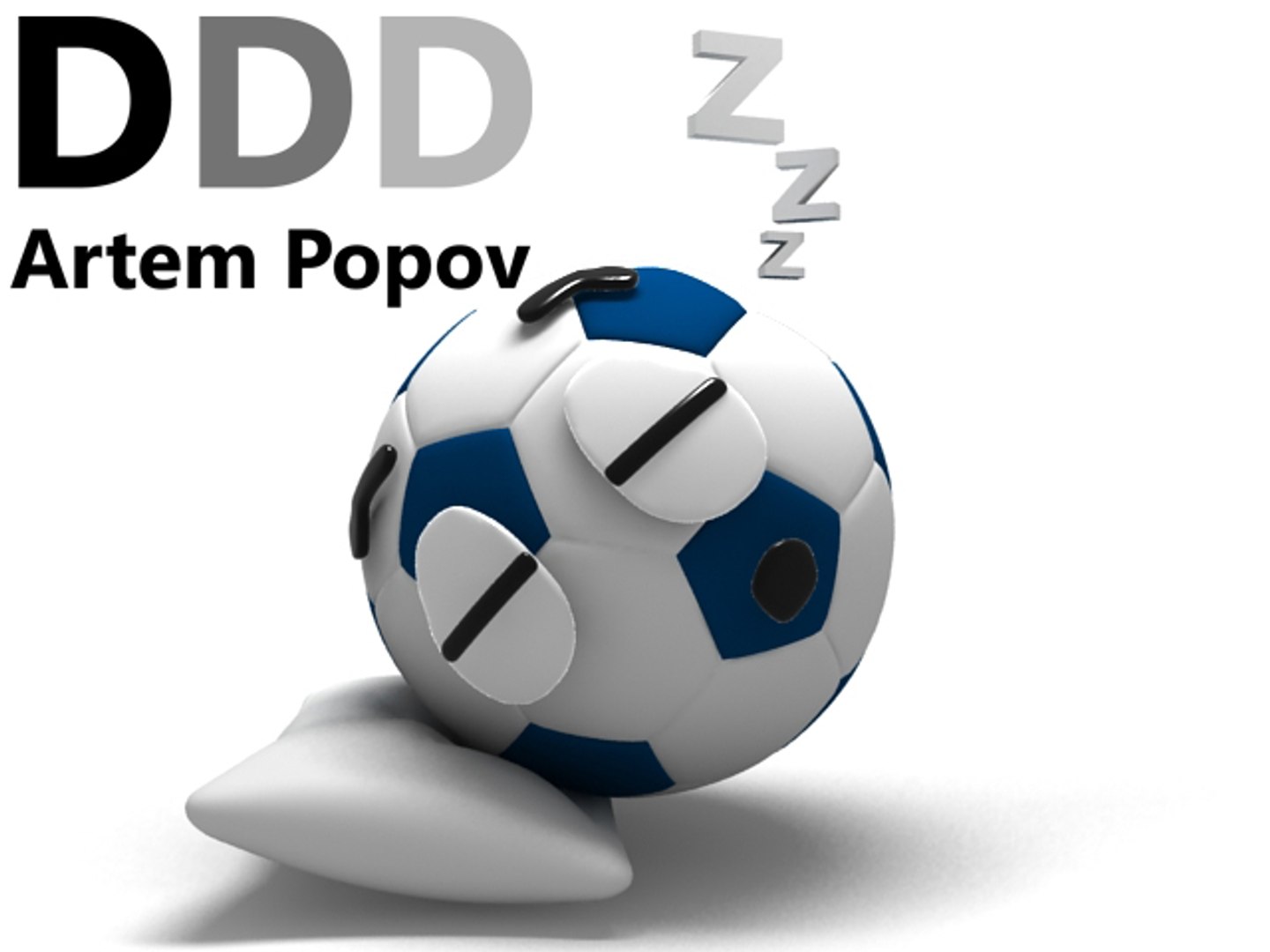 sleepy soccer ball 3d max