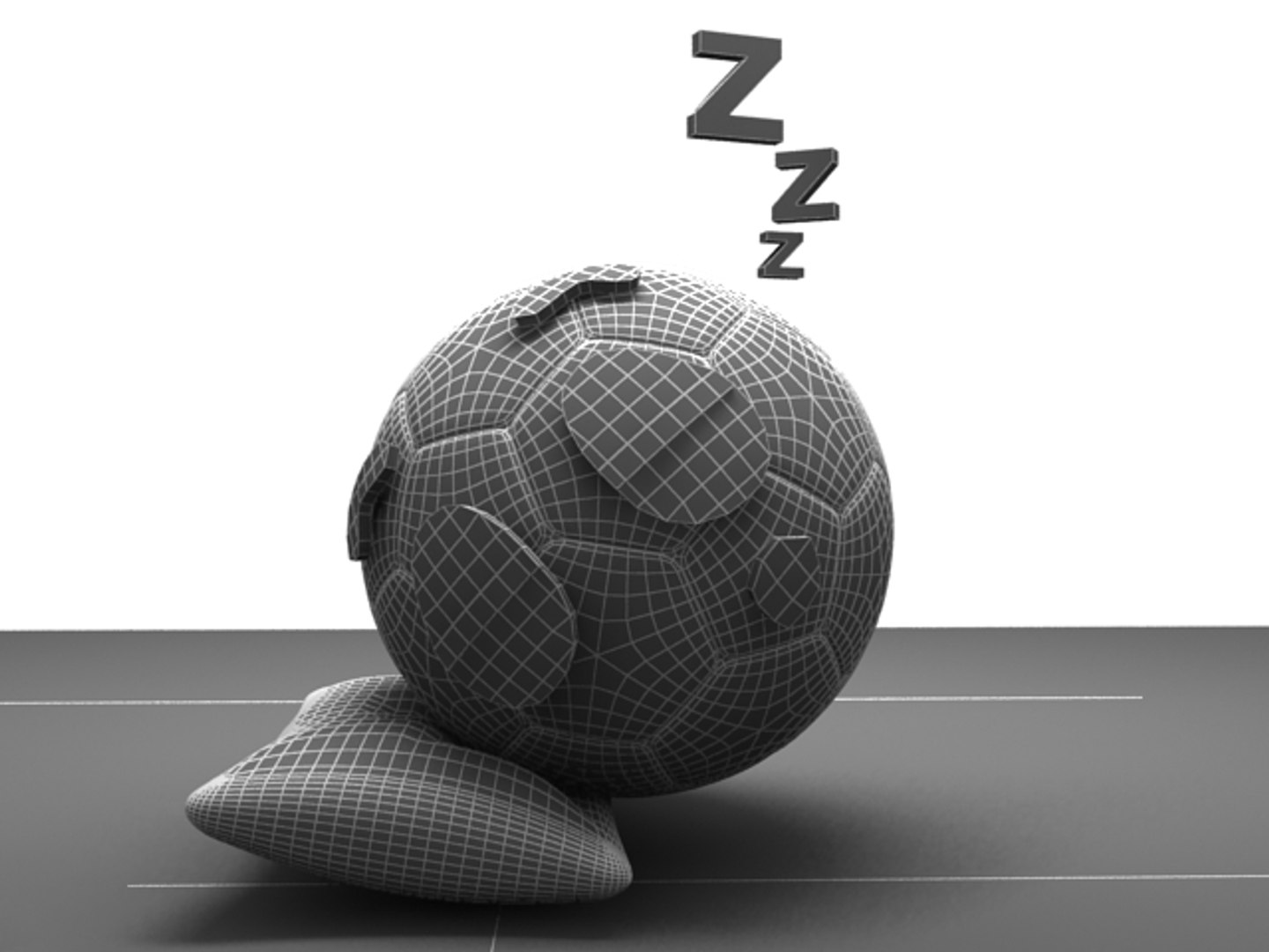 sleepy soccer ball 3d max