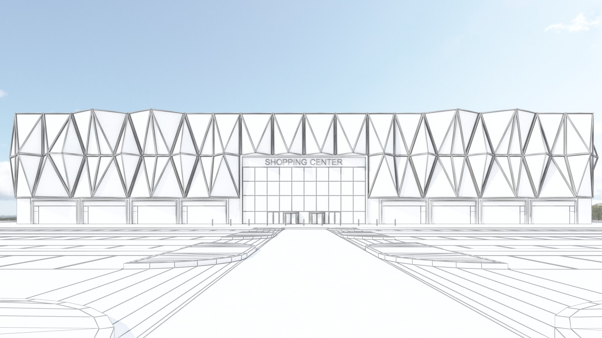 3D Model Shopping Centre 3 - Interior And Exterior - TurboSquid 1886073