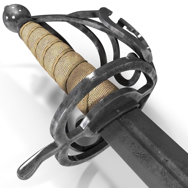 basket hilted sword weapon 3d 3ds