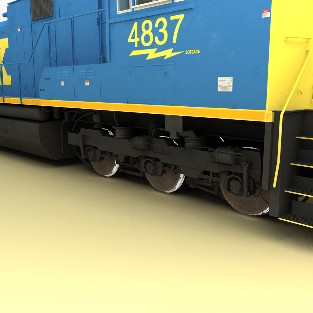 emd sd70ace locomotive engines 3d max