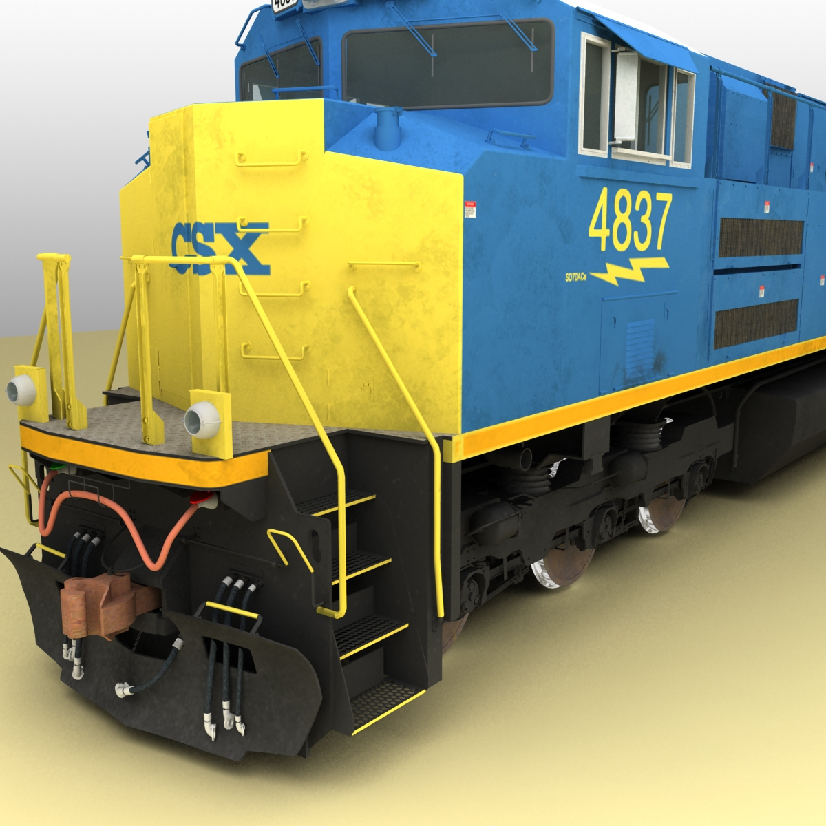 emd sd70ace locomotive engines 3d max