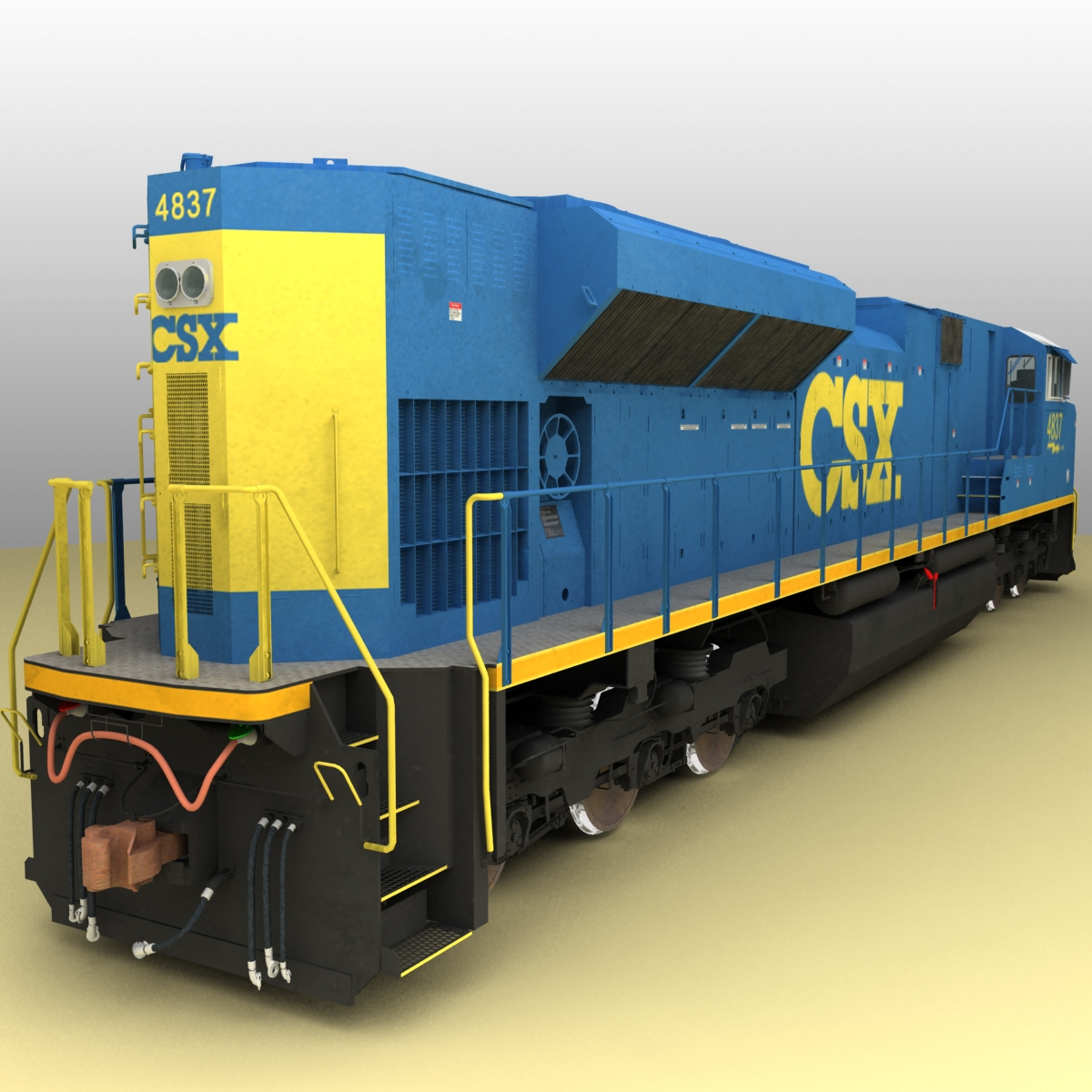 emd sd70ace locomotive engines 3d max