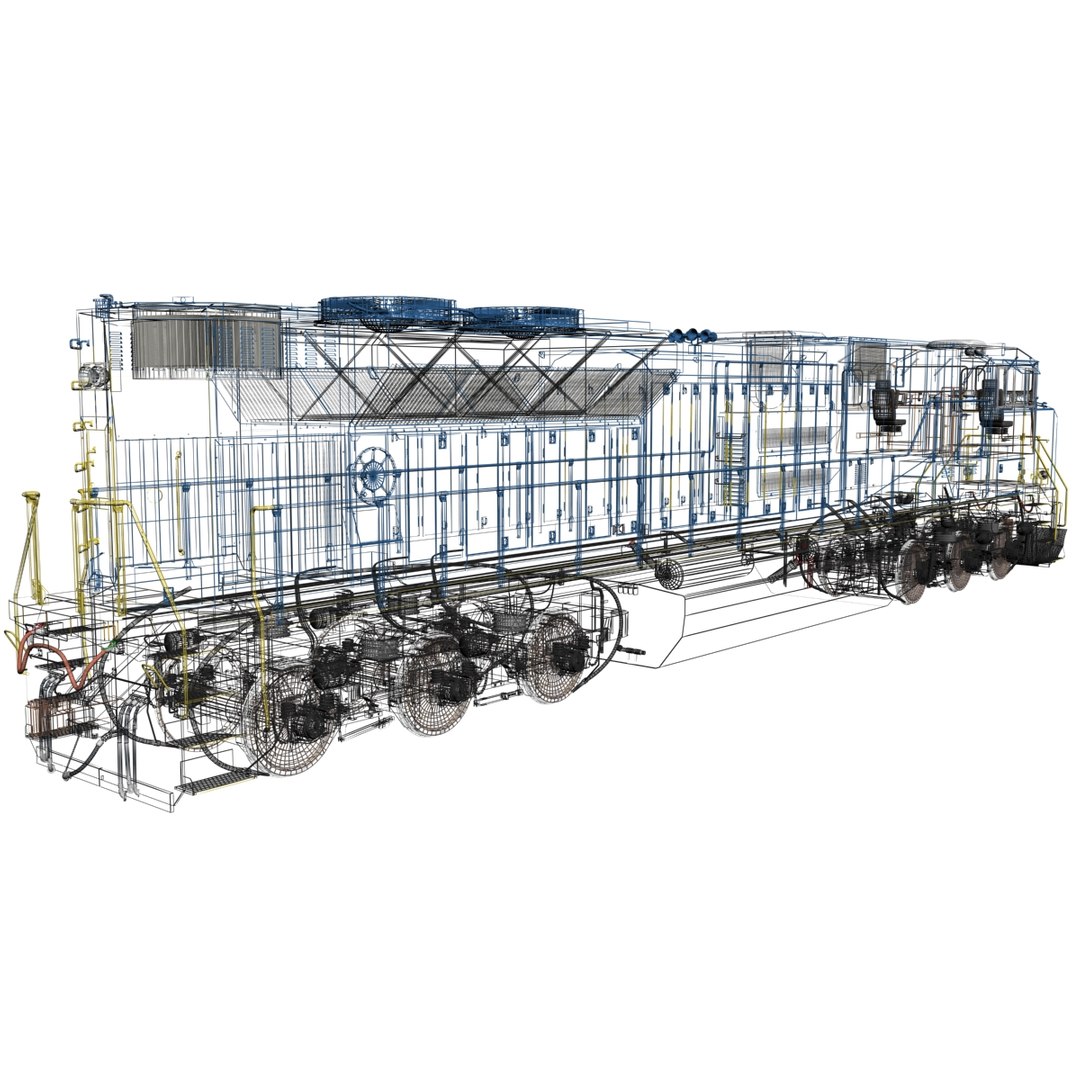 emd sd70ace locomotive engines 3d max