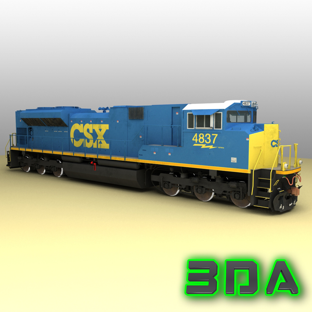 emd sd70ace locomotive engines 3d max