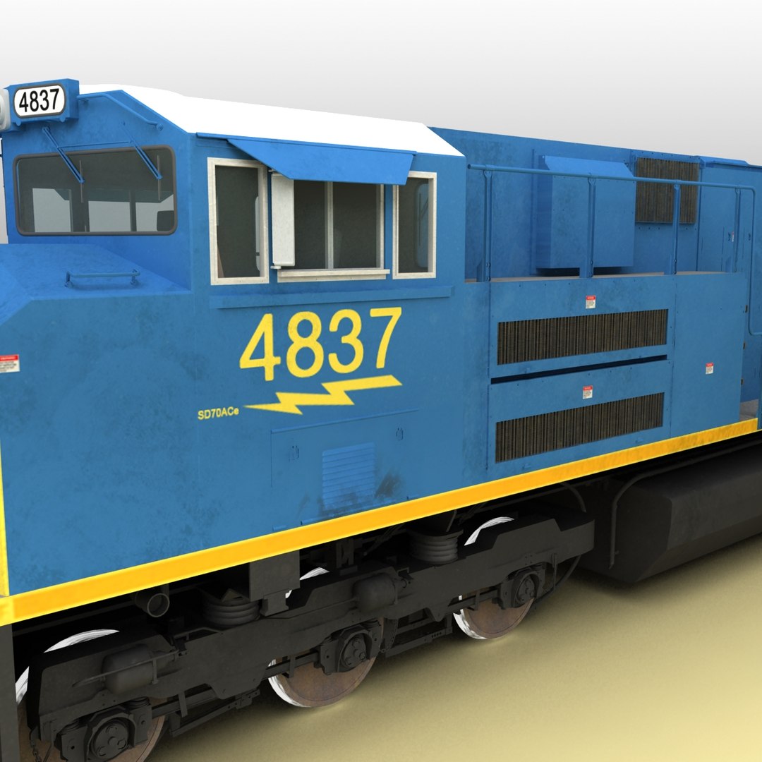 emd sd70ace locomotive engines 3d max