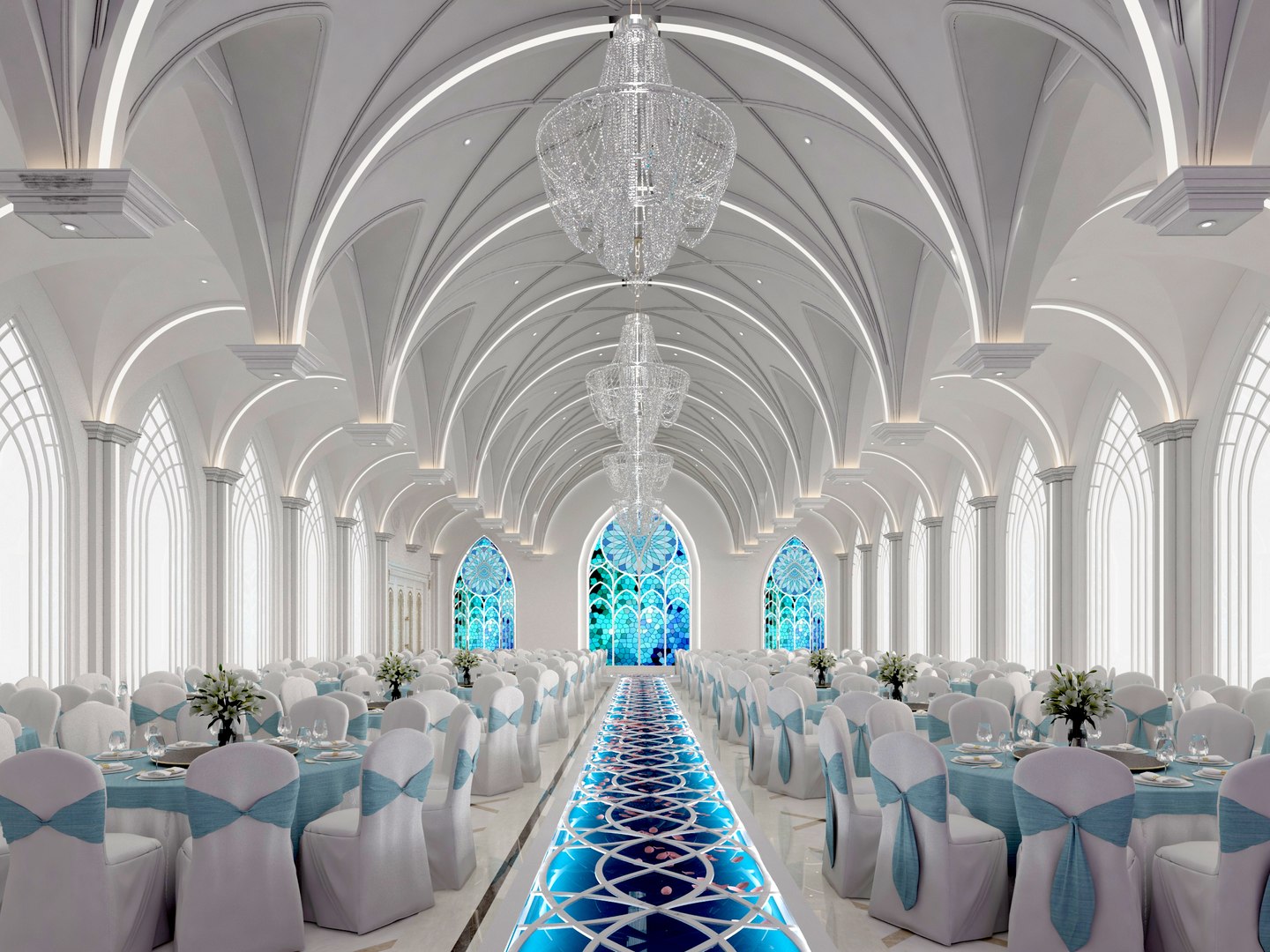 Luxury Wedding Hall Model - TurboSquid 2032540