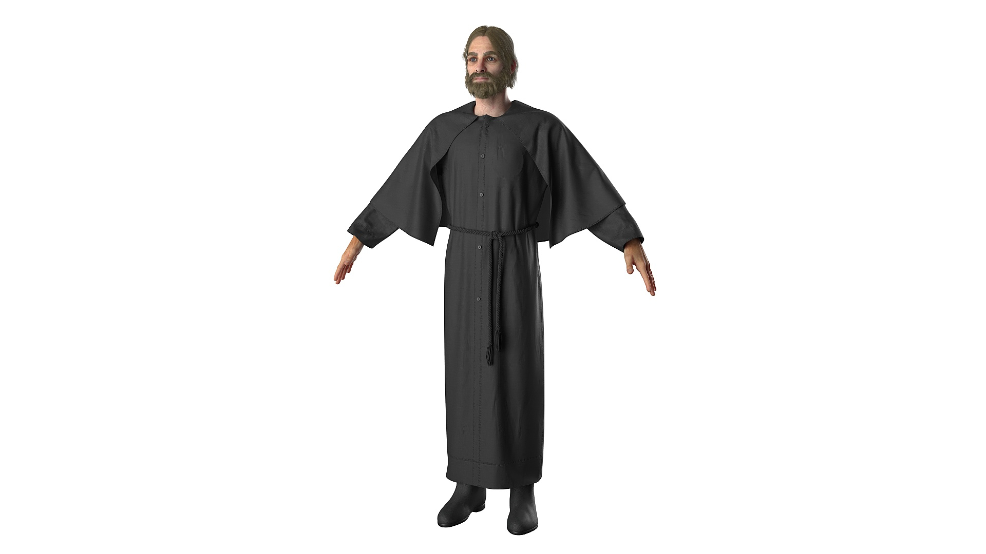 Man In Black Robe And Cape 3D Model - TurboSquid 2349812
