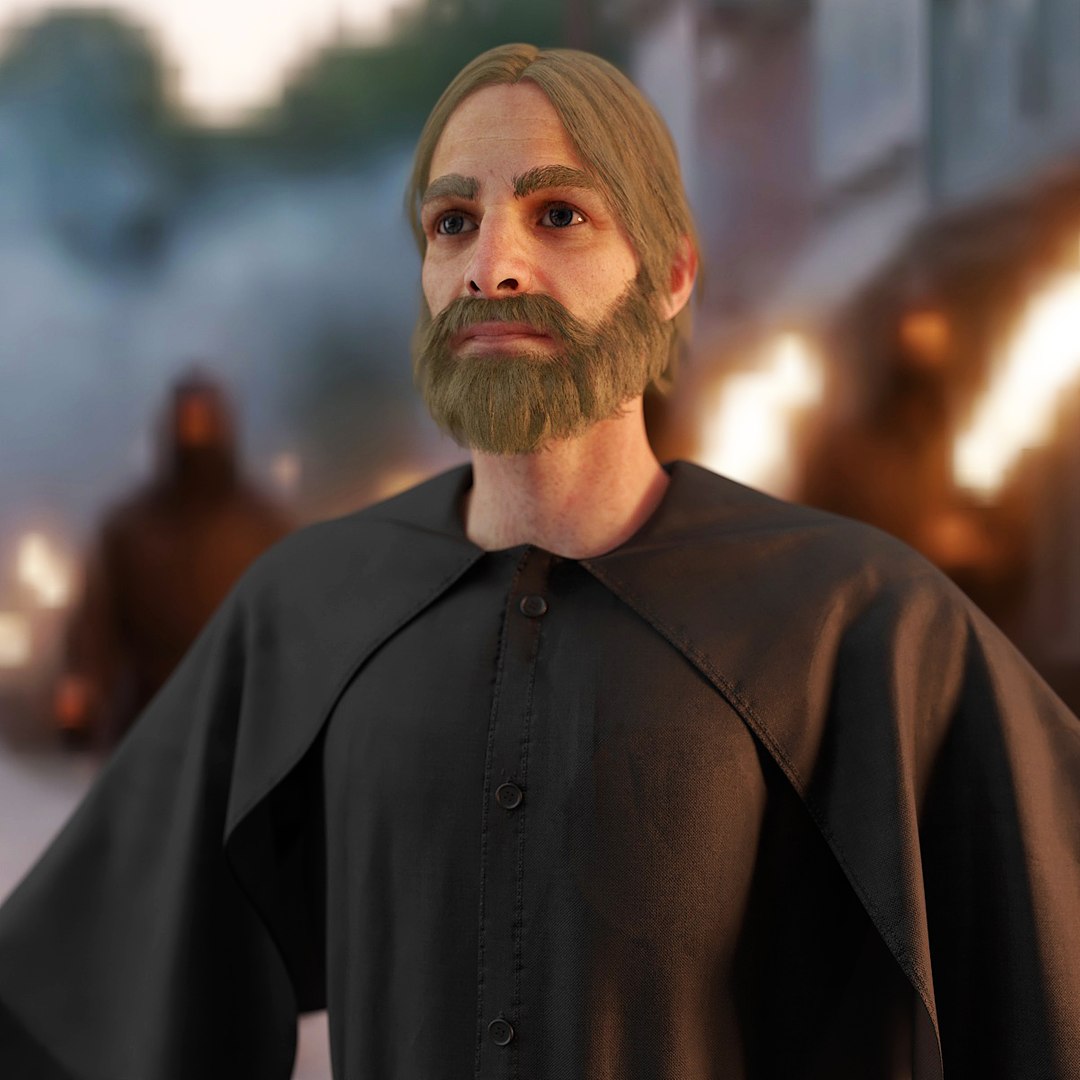 Man In Black Robe And Cape 3D Model - TurboSquid 2349812
