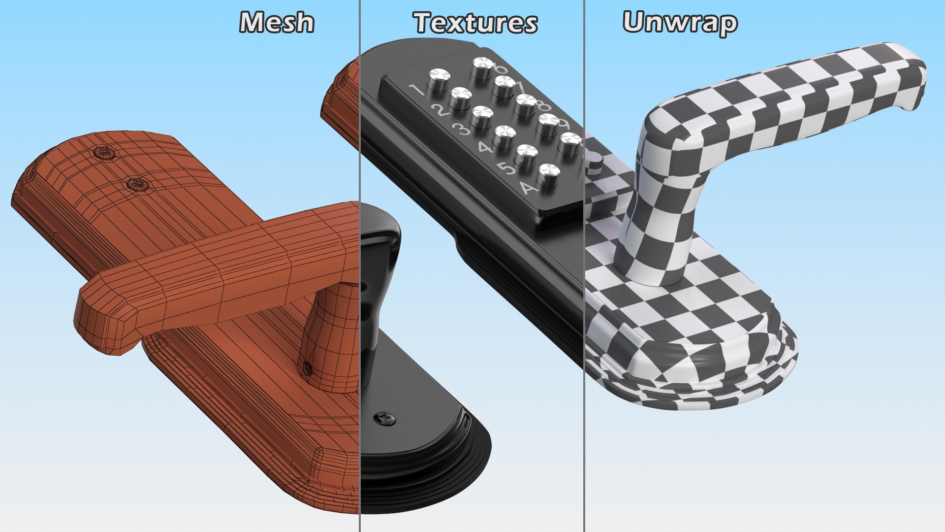 Keypad Door Lock Black 3D - TurboSquid 1889249