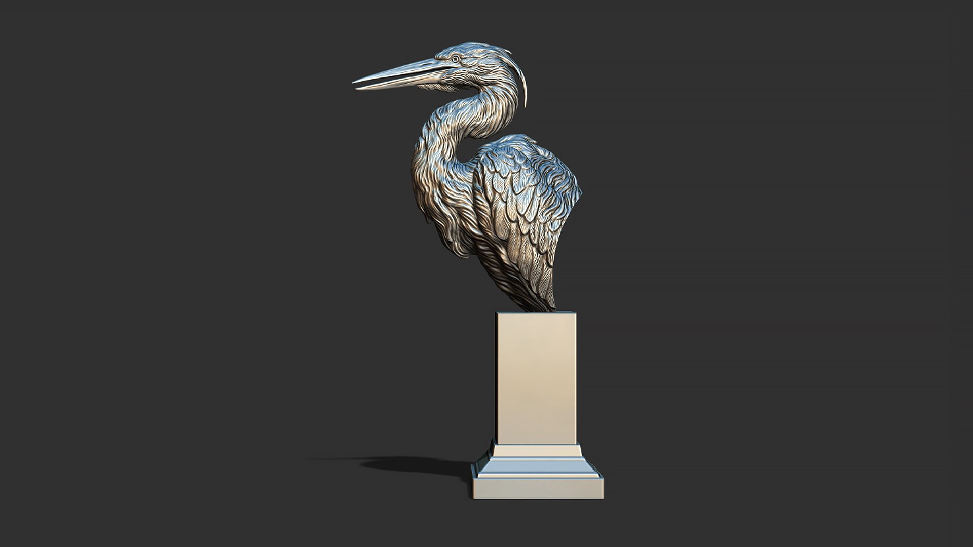 3D Grey Heron Bust Model - TurboSquid 2032785