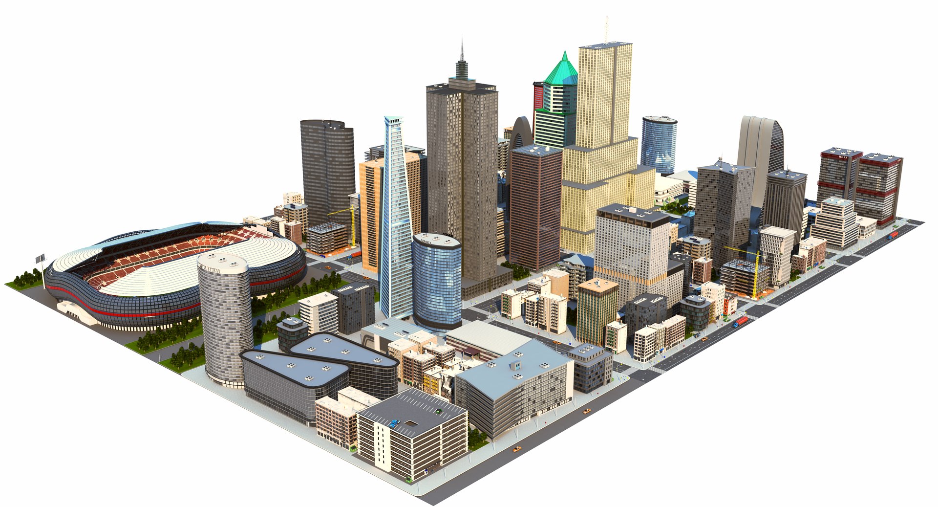 3D city cityscape skyline - TurboSquid 1428039