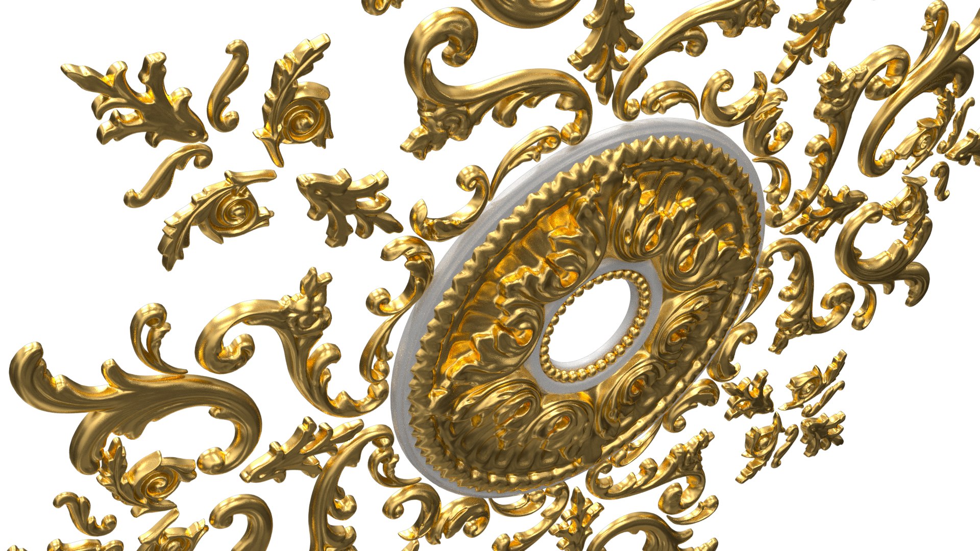 Ceiling Sockets Gypsum Plaster DR273 Model - TurboSquid 2108992