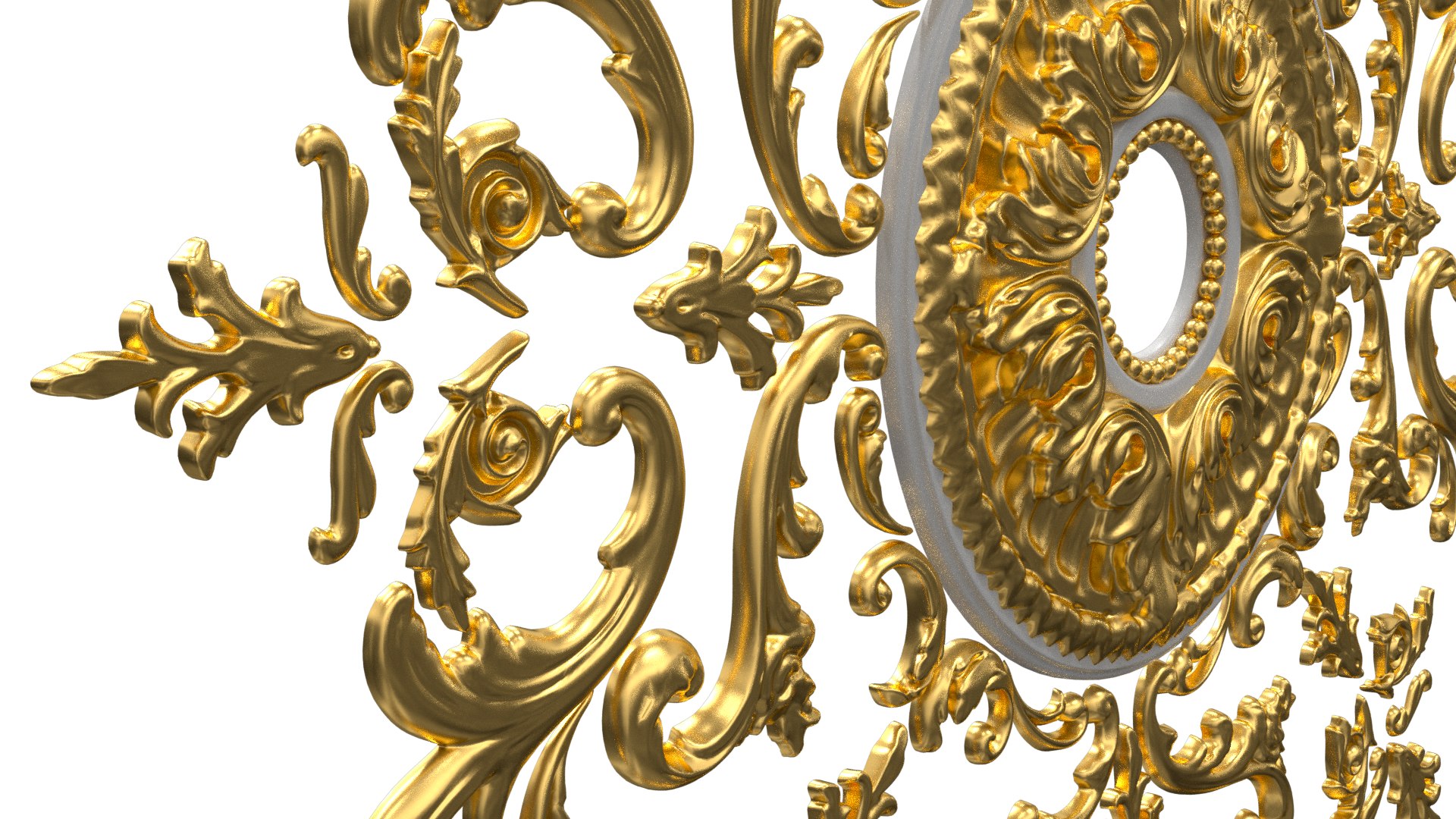 Ceiling Sockets Gypsum Plaster DR273 Model - TurboSquid 2108992