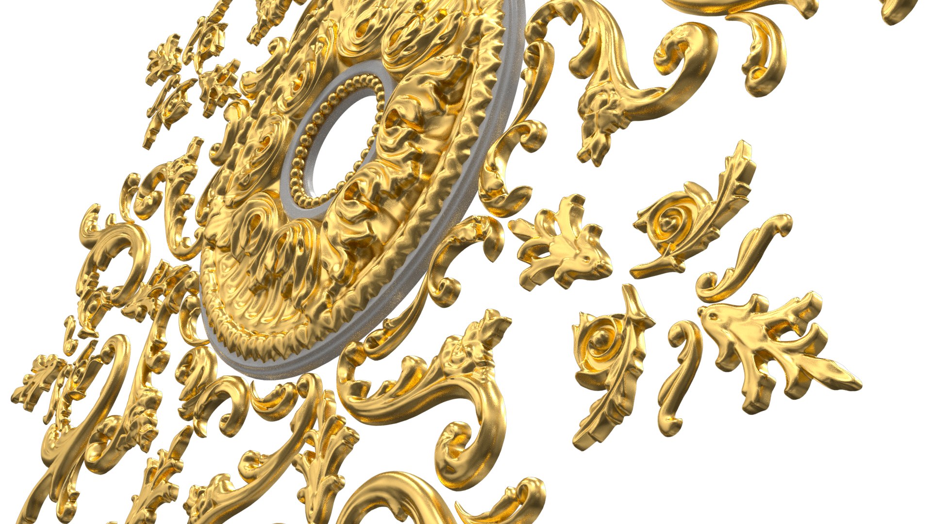 Ceiling Sockets Gypsum Plaster DR273 Model - TurboSquid 2108992