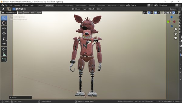 Modelo Foxy 3D completo com equipamento Modelo 3D - TurboSquid 1831489
