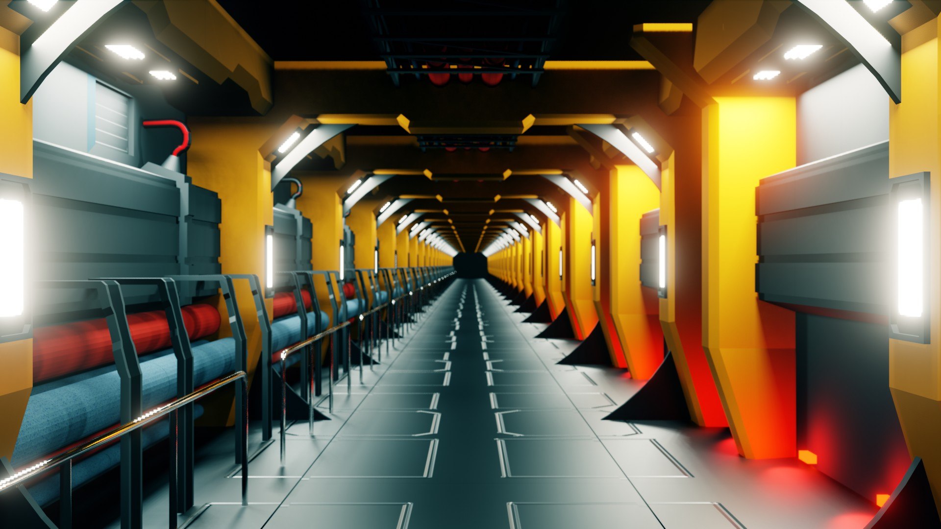 3D Sci-Fi Corridor - Low Poly - TurboSquid 1835060
