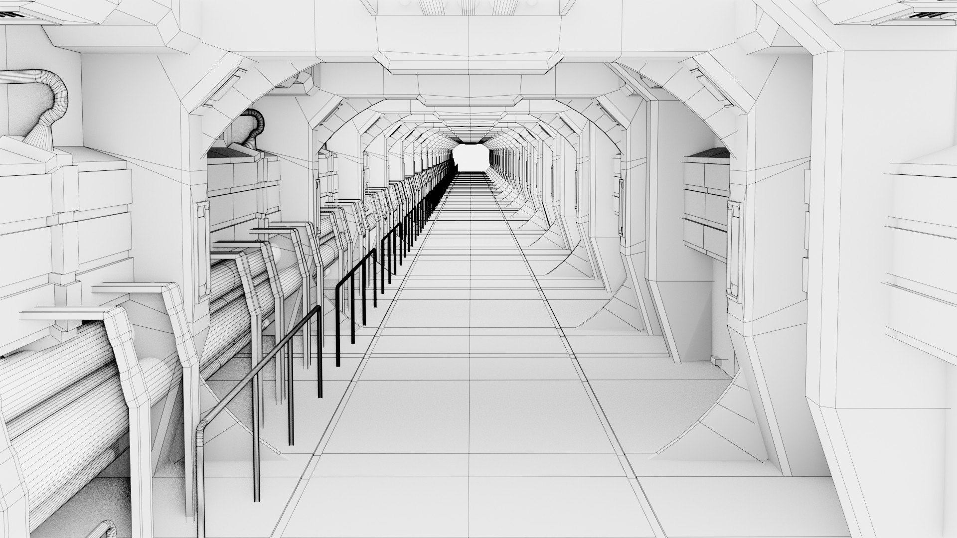 3D Sci-Fi Corridor - Low Poly - TurboSquid 1835060