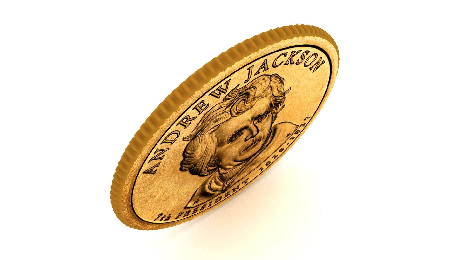 3D 7 Th PRESIDENT Andrew Jackson Presidential Coin Model - TurboSquid ...