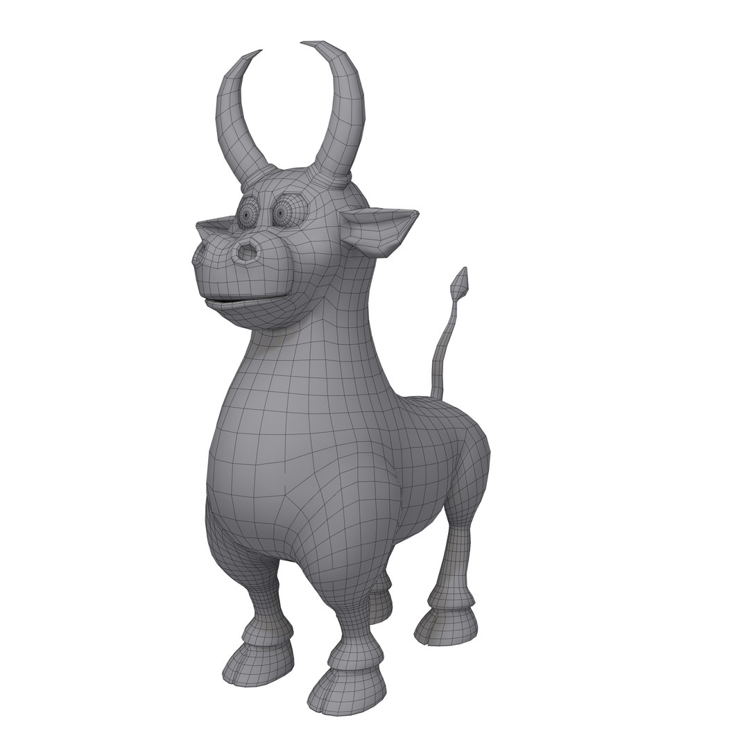 3D Bull Cartoon Model - TurboSquid 1525967