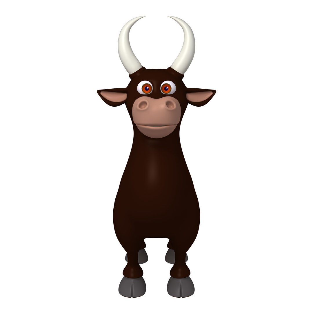 3D Bull Cartoon Model - TurboSquid 1525967