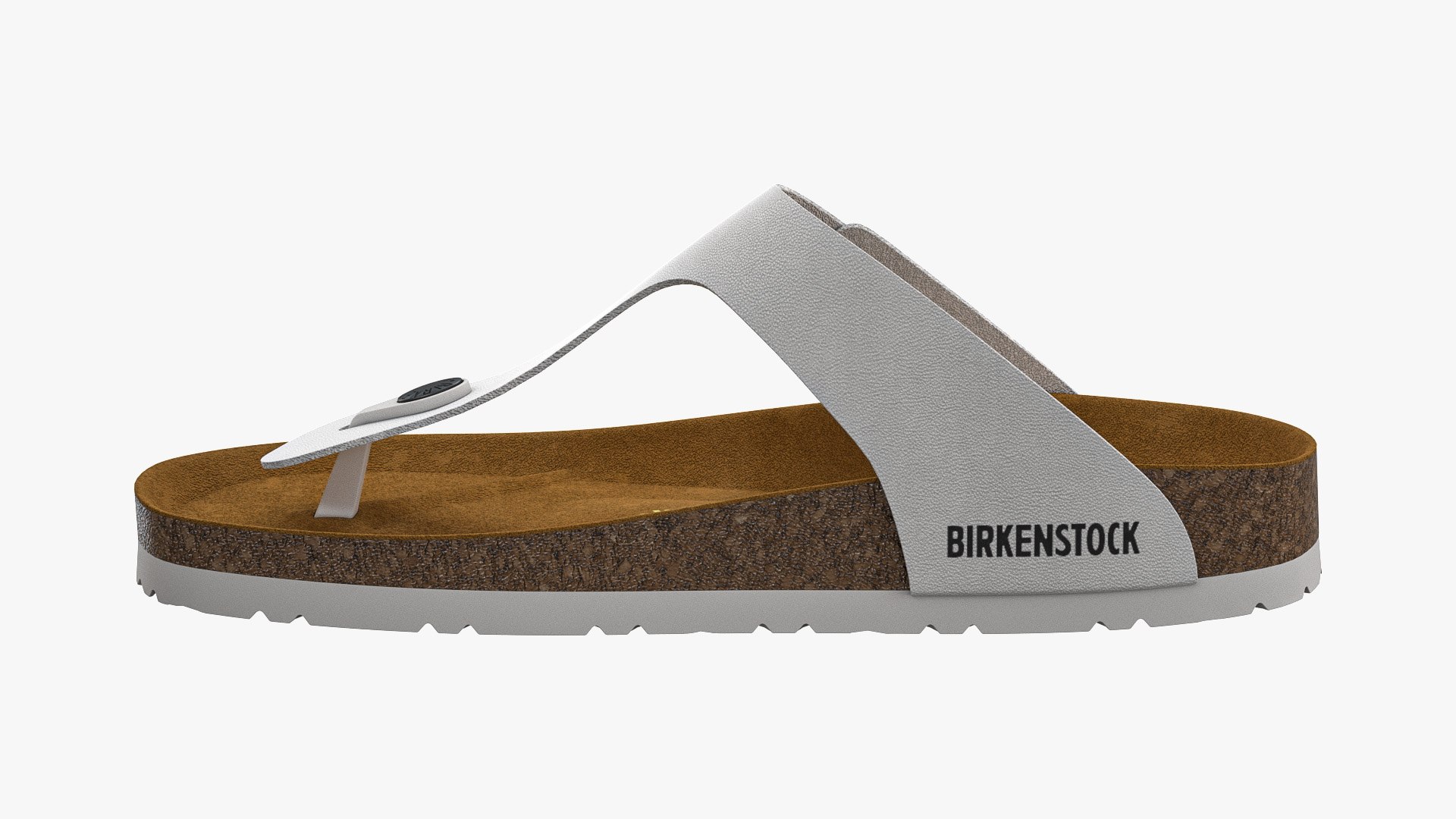 Birkenstock Gizeh White Leather 3D Model - TurboSquid 2151606