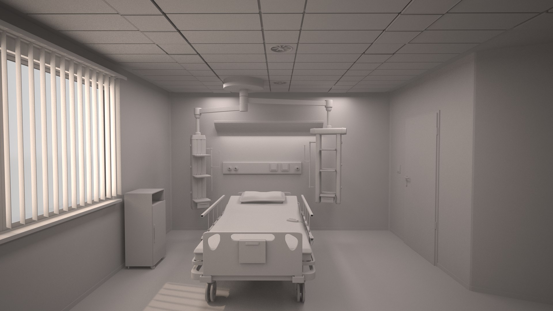 Single Bed Isolation Ward 3D Model - TurboSquid 1543267