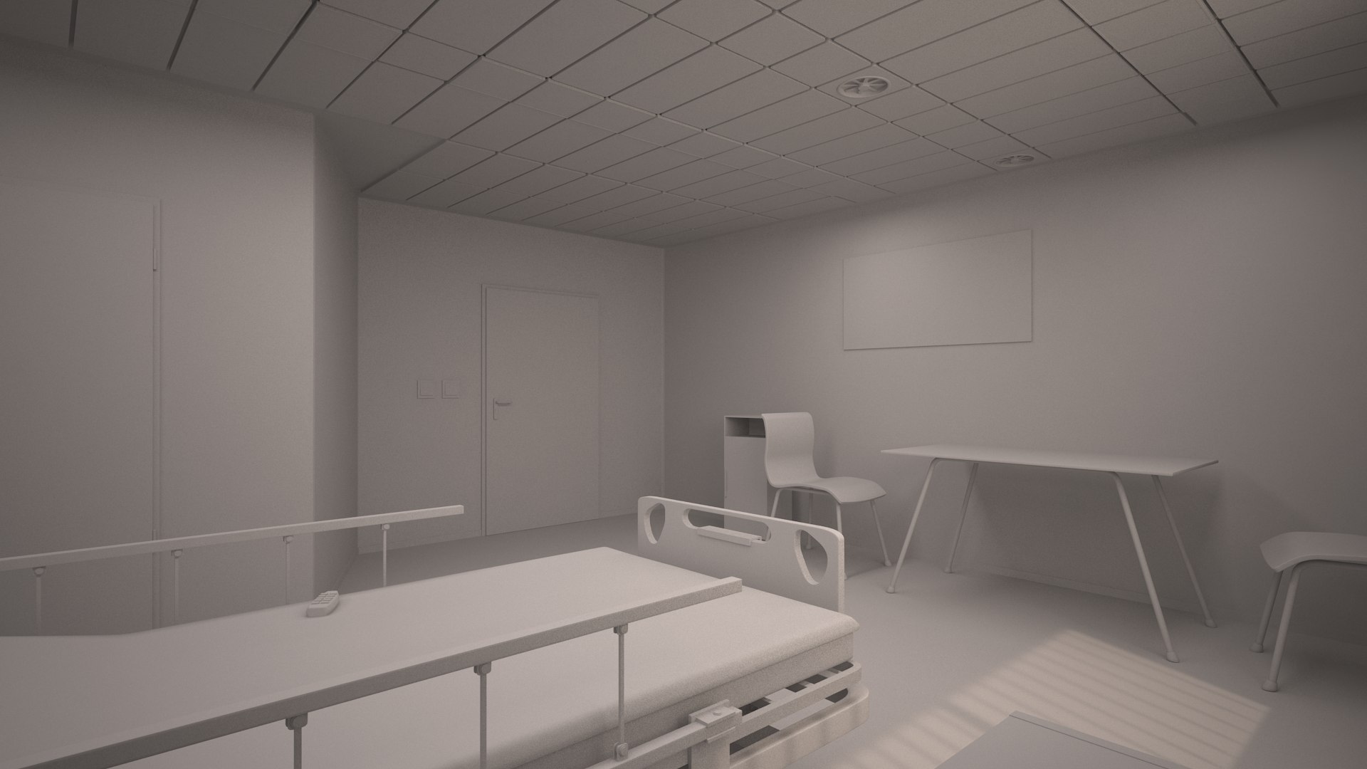 Single Bed Isolation Ward 3D Model - TurboSquid 1543267