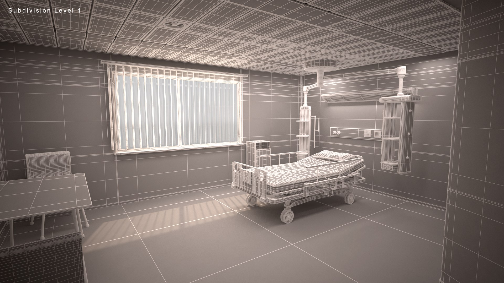 Single Bed Isolation Ward 3D Model - TurboSquid 1543267
