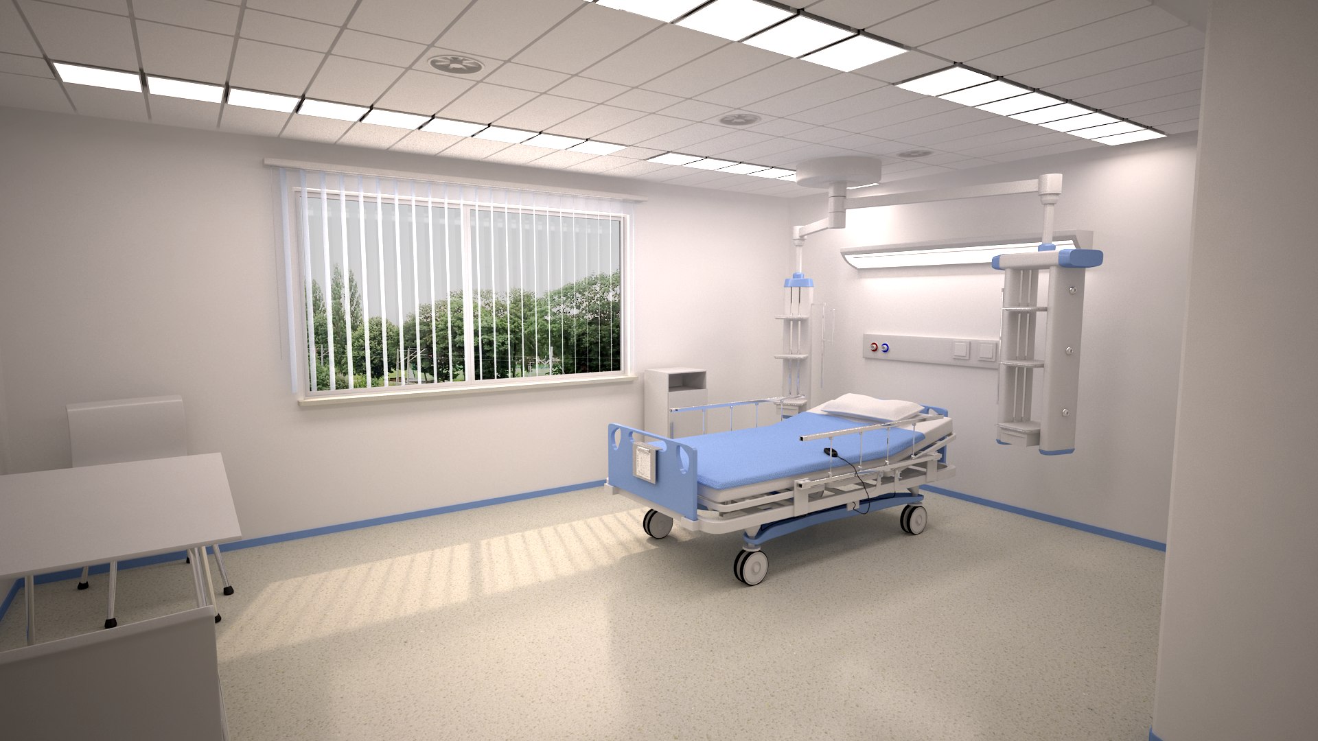 Single Bed Isolation Ward 3D Model - TurboSquid 1543267