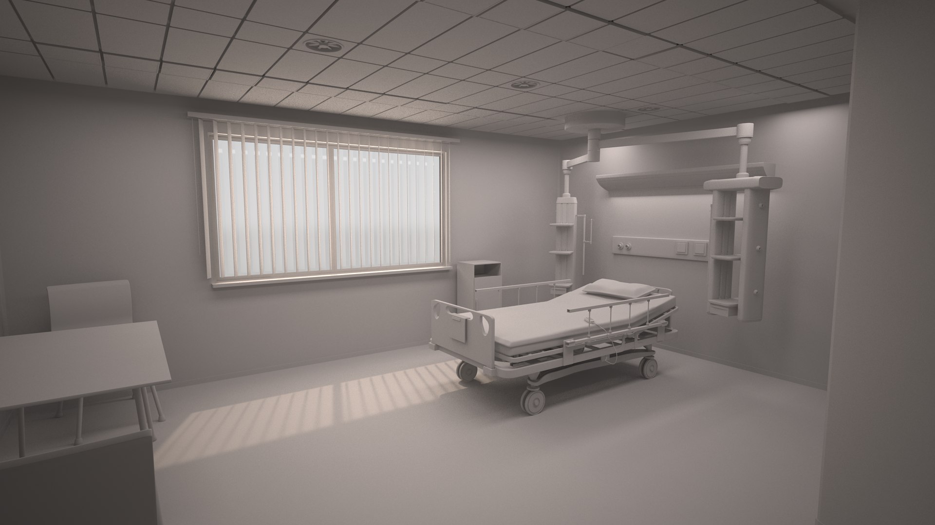 Single Bed Isolation Ward 3D Model - TurboSquid 1543267