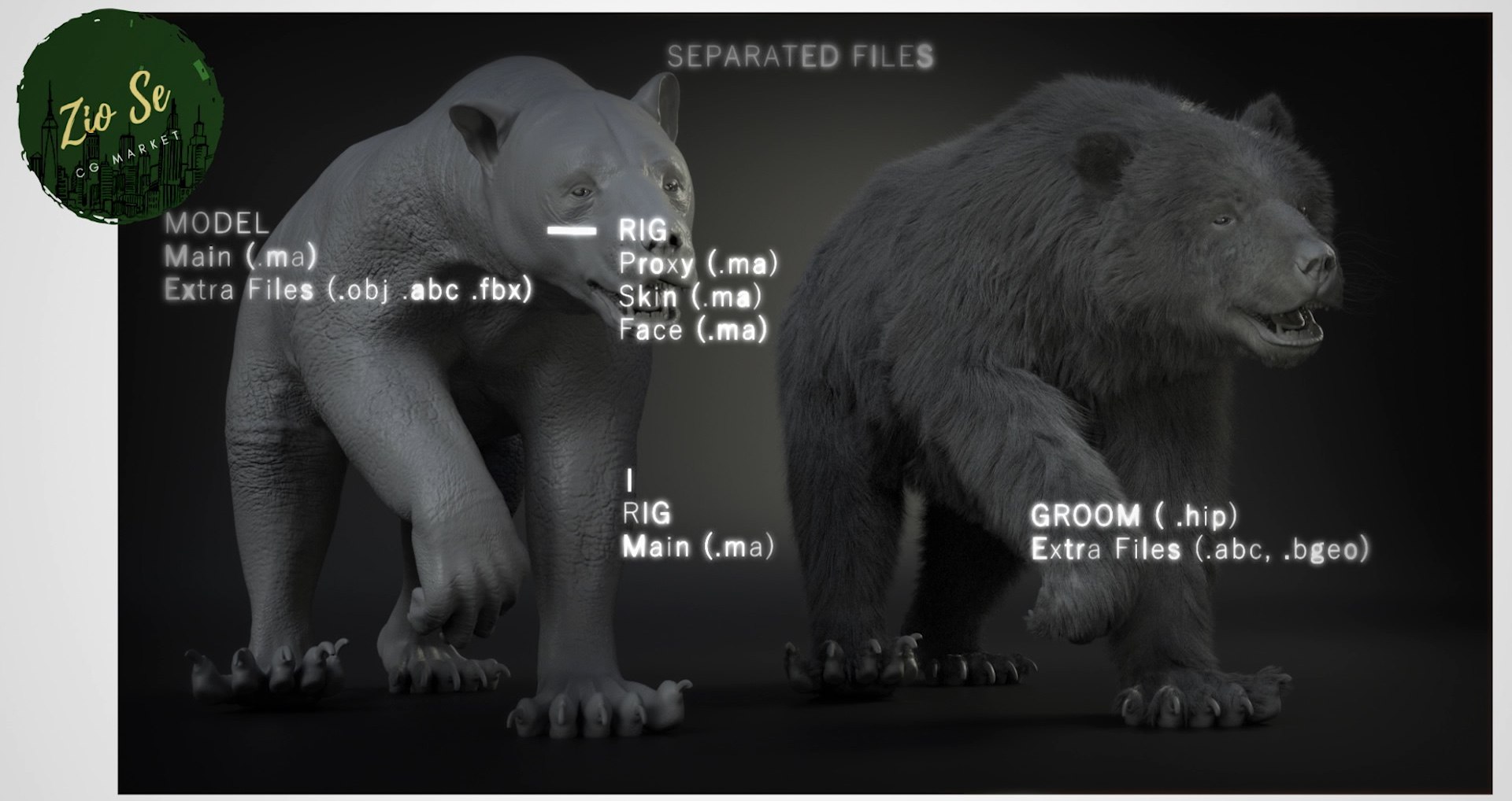 Bear Skin Rigged Houdini 3D Model - TurboSquid 1734452