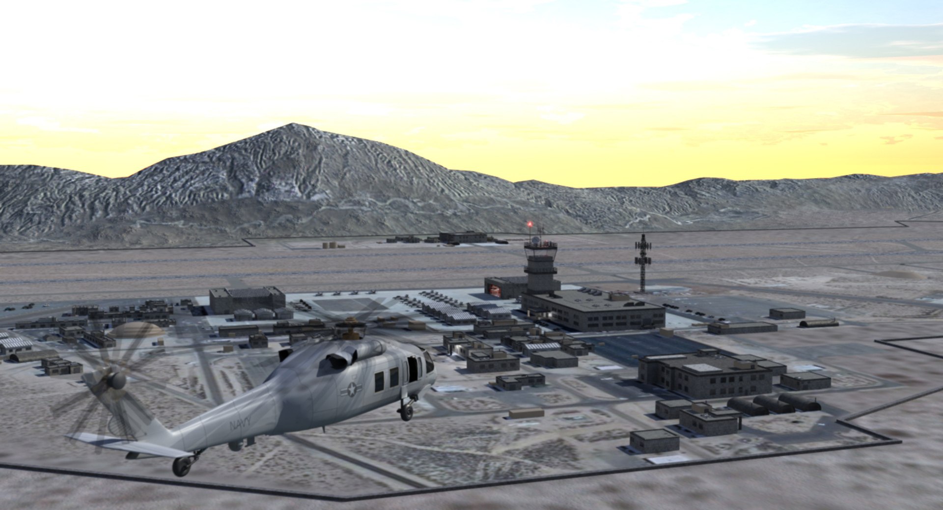3d Model Military Airbase