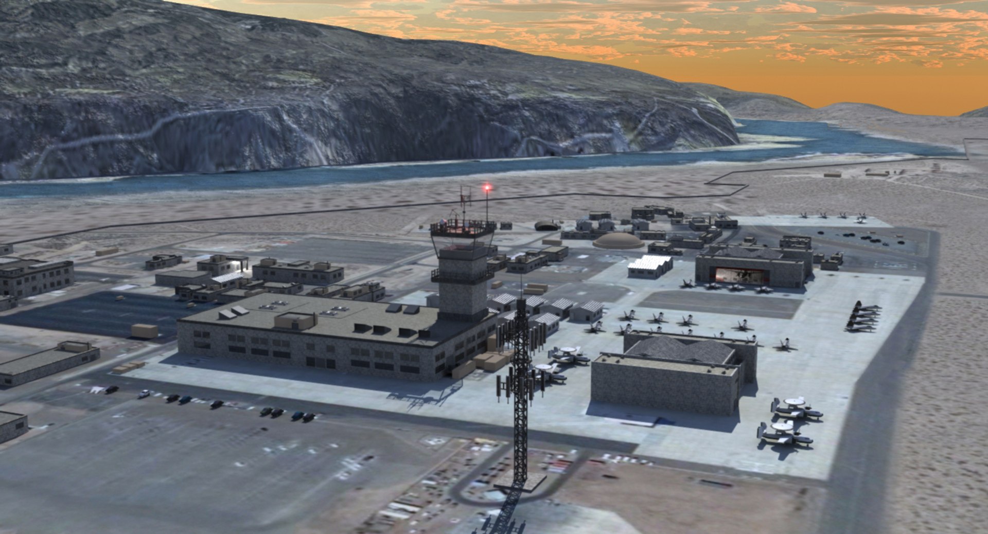 3d Model Military Airbase